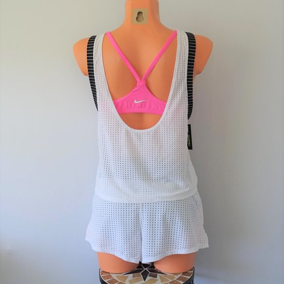 Nike | Swim | Nike 2 Piece Sport Mesh Layered White Tankini Set | Poshmark